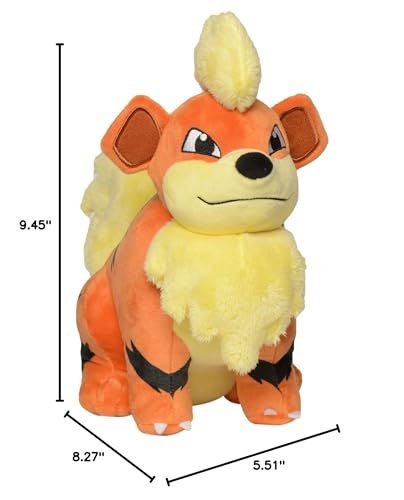 Wicked Cool Toys Pokemon Growlithe Plush Stuffed Animal - 8 inches