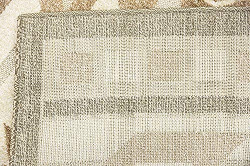 Unique Loom Outdoor Modern Collection Area Rug - Albuquerque (5' x 8' Rectangle, Beige/ Brown)