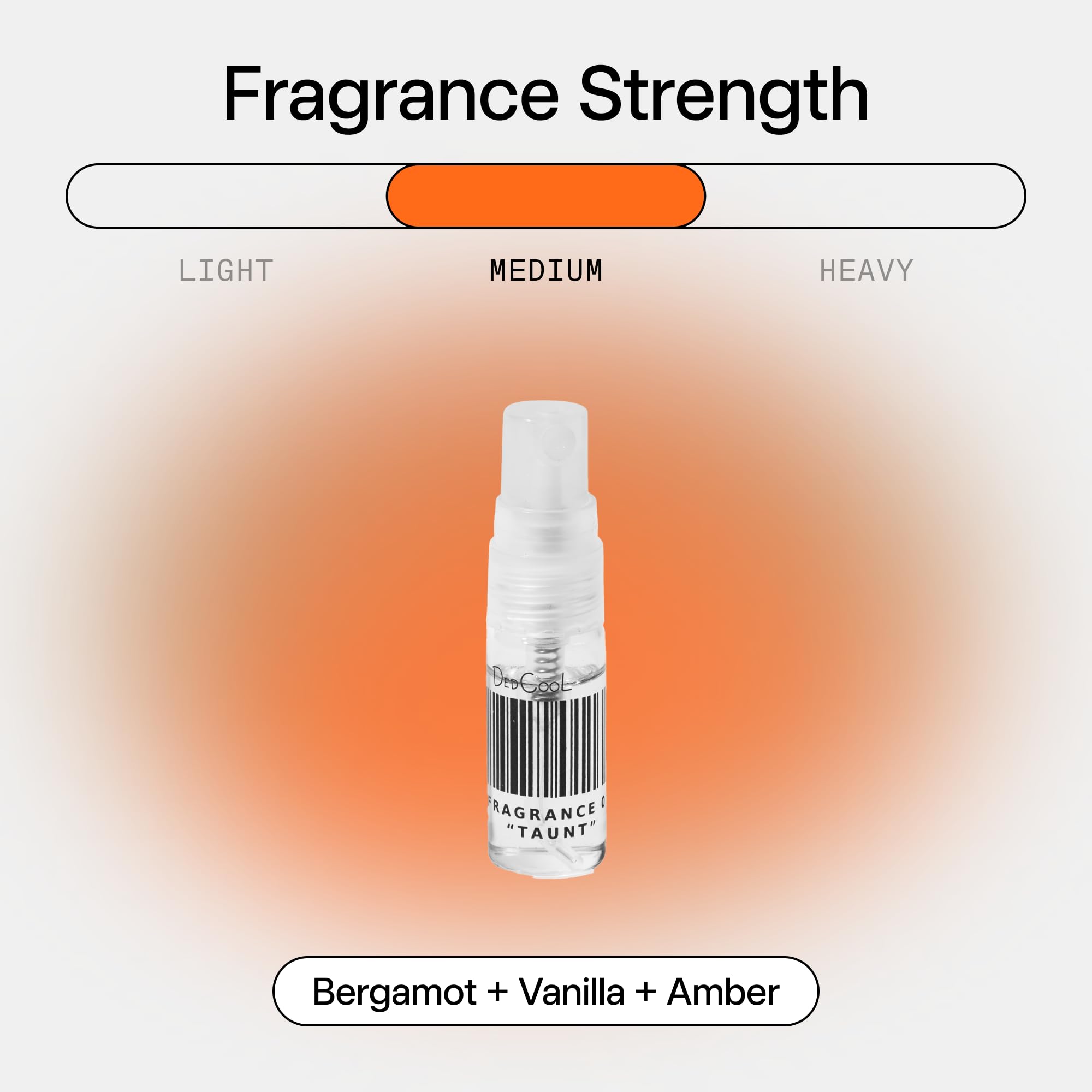 DedCool - Genderless + Vegan Eau de Parfum Sample | Clean, Non-Toxic Fragrance For All (Fragrance 01 ''TAUNT 3ml), 0.10 Fl Oz (Pack of 1)