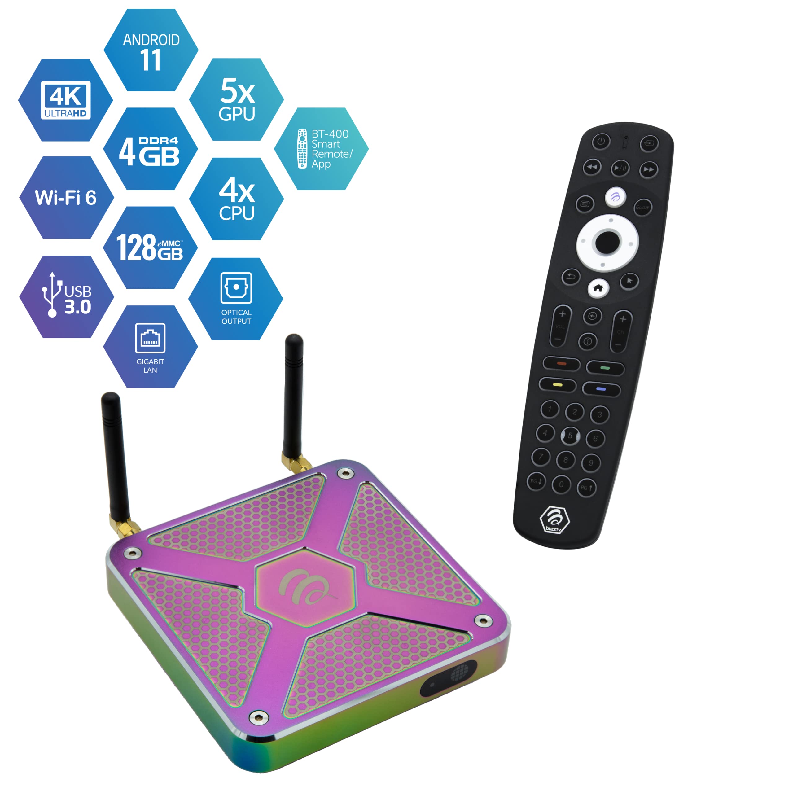 BuzzTV X5 Special Edition - Android OS 11 - Amlogic 905x4-4GB DDR - 128GB eMMC