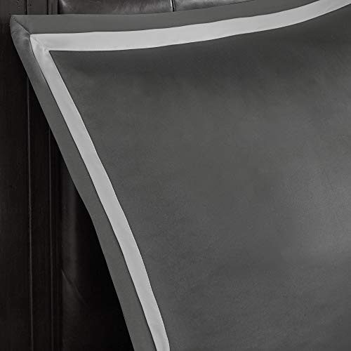 Madison Park Odette Cozy Comforter Set Jacquard Damask Medallion Design - Modern All Season, Down Alternative Bedding, Shams, Decorative Pillows, King(104 in x 92 in), Silver 8 Piece