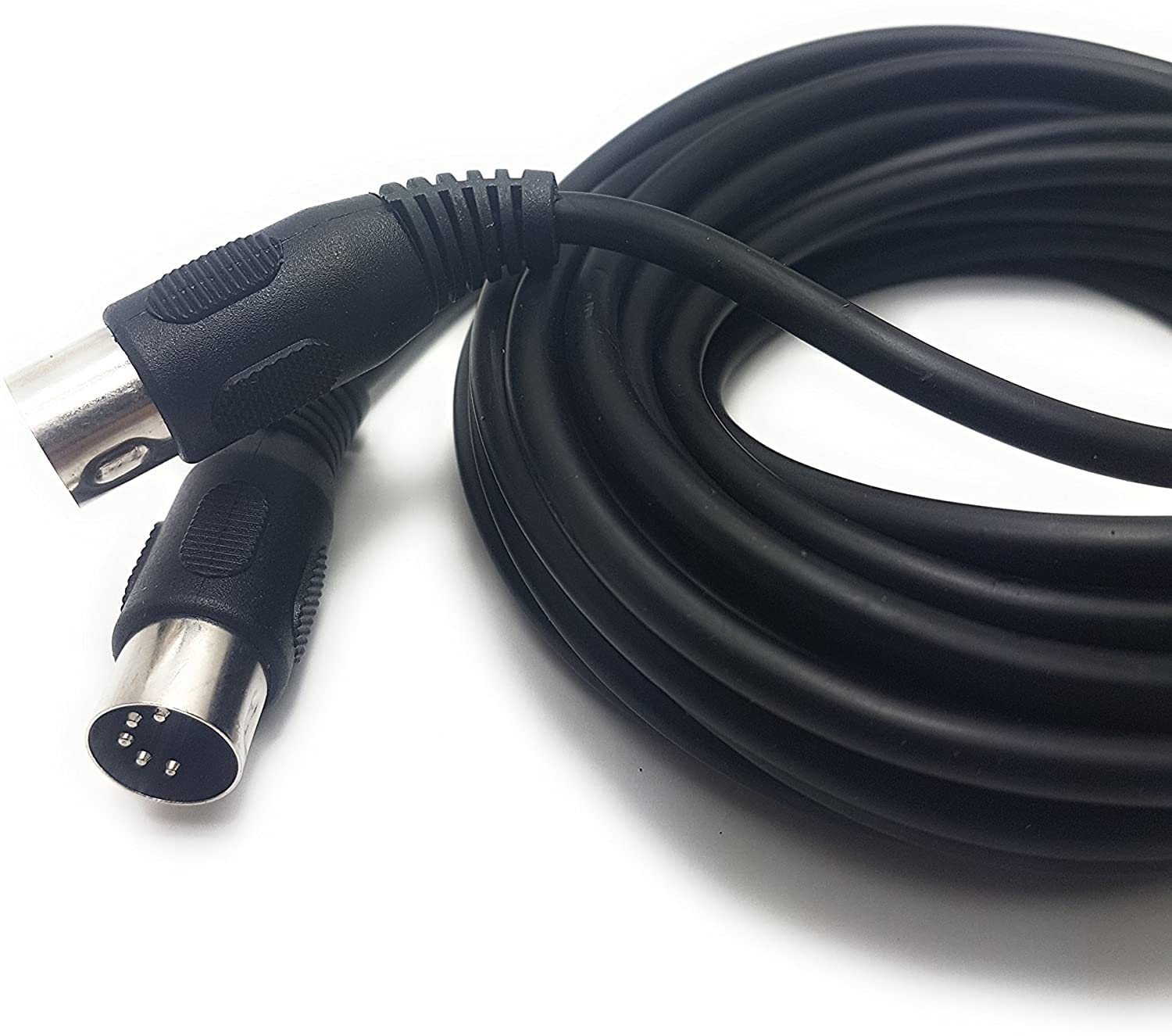 C&E 3 Feet (ft) MIDI Cable with 5 Pin DIN Connector, Black