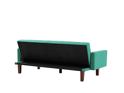 Fiveshow Modern Linen Cushion Convertible Double Folding Living Room Sofa Bed (Eucalyptus Wood Frame),Apartment Living Room Sofa