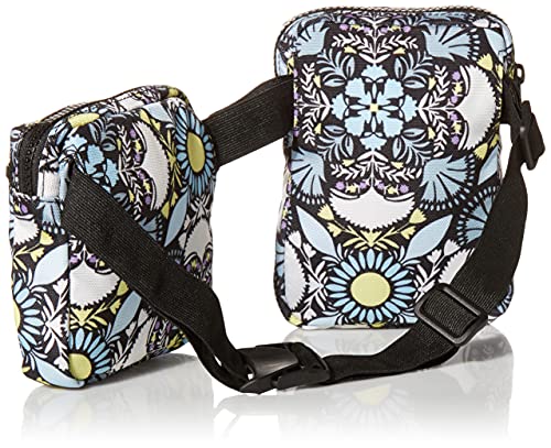 Vera Bradley Women's Recycled Lighten Up Reactive Convertible Belt Bag Sling Crossbody Bag, Plaza Medallion, One Size