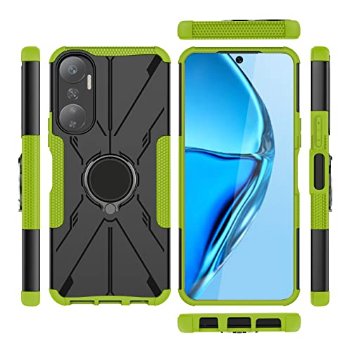 Kukoufey Case for Infinix Hot 20 4G Case Cover,360°Rotatable Kickstand Dual Layer Shockproof Case for Infinix Hot 20 4G X6826 X6826B X6826C Case Green