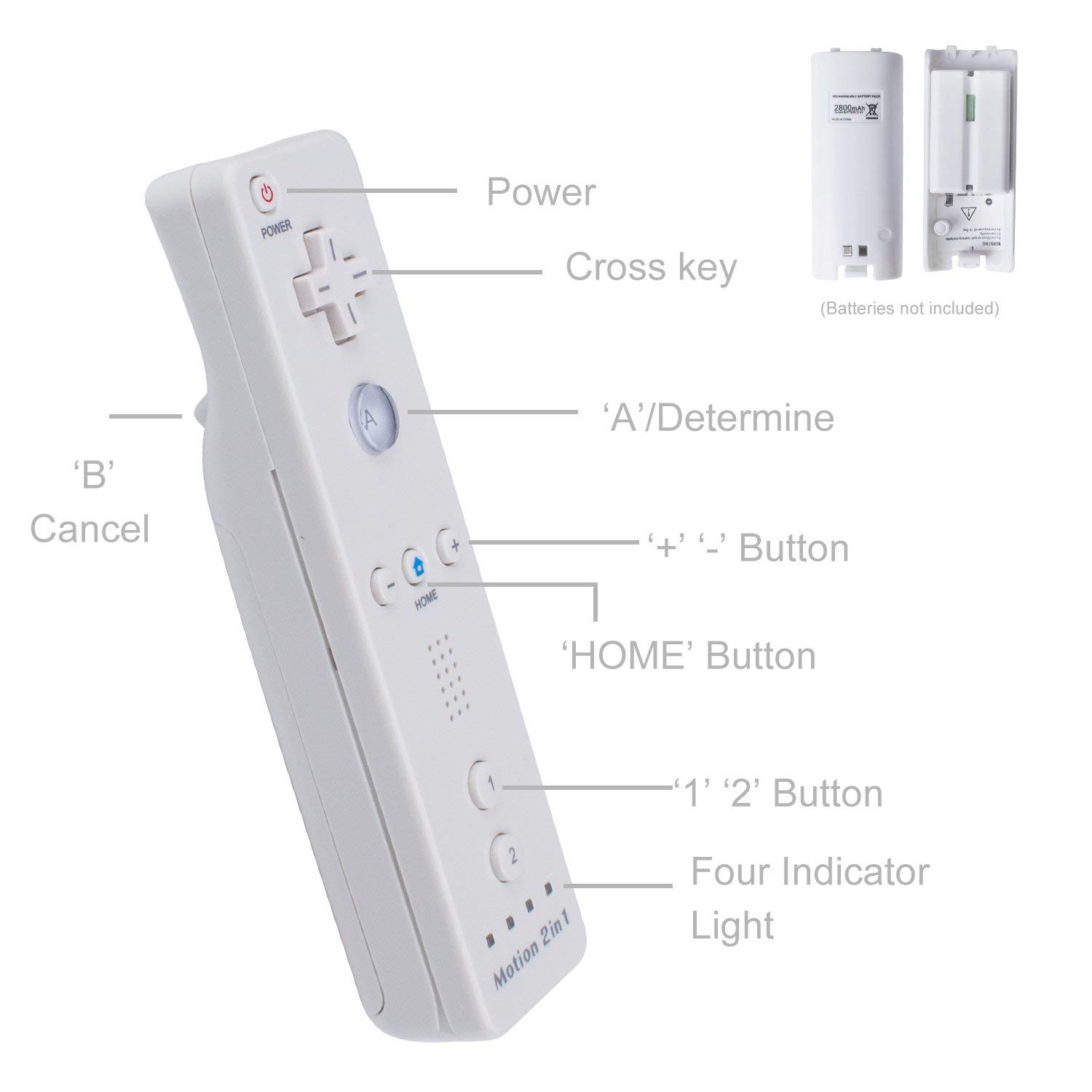 Wii Remote with Wii Motion Plus Inside | Shock Wii Nunchuk Controller | Compatible Nintendo Wii, Wii U