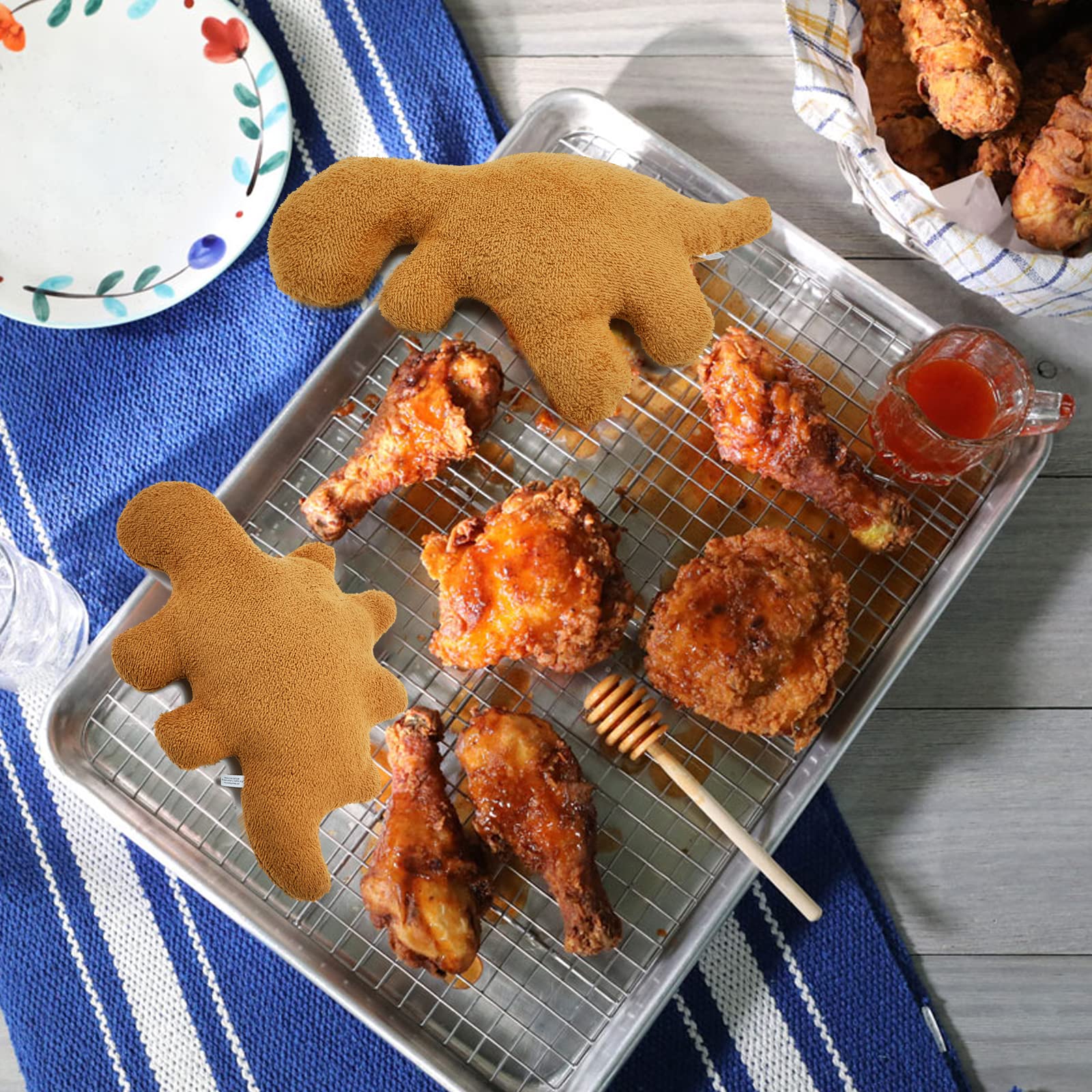 Dino Nugget Pillow Set-Delicious Hugs from Chicken Nugget Pillow,Dino Nugget Couch Pillow Set Gift for Chicken Nuggets Lovers