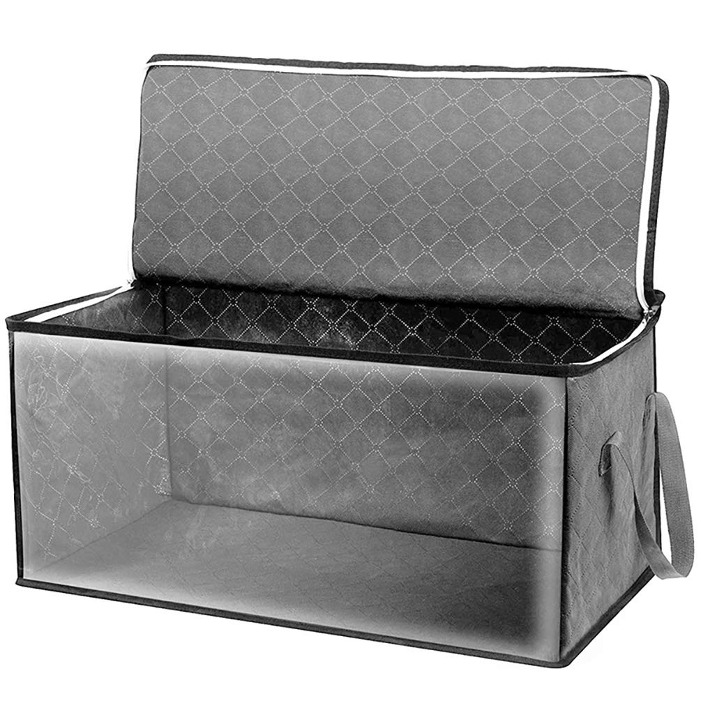 TOXOT Foldable Clothes Organizer 3 Pack Storage Bags with Clear Window for Clothes, Blankets, Closets, Bedrooms