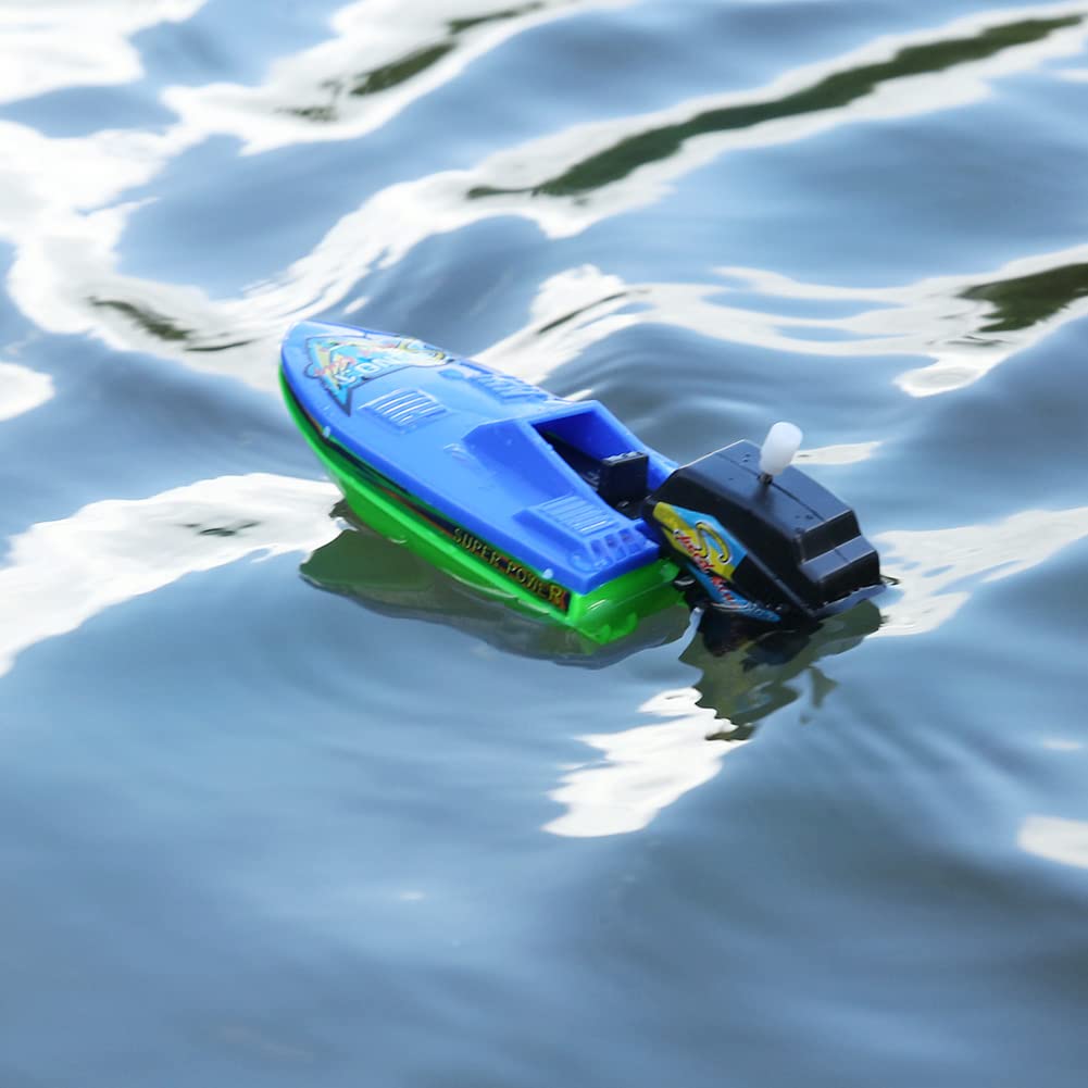 Clockwork Boat Bathtub Toy, Ship Winding Clockwork Toy, Float Water Classic Wind up Water Boat Children Bathtub Shower Toy, Color Random