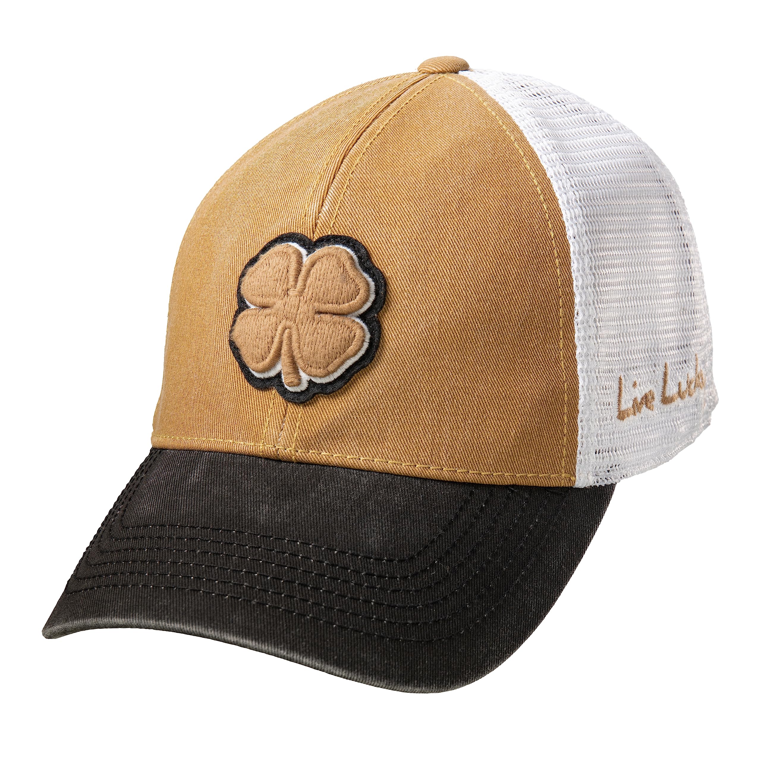 Black Clover Two-Tone Vintage 28 Hat Inca Gold Clover/Soft White Mesh/Inca Gold/Black One Size