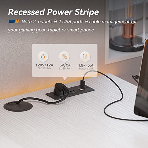 KKL 63 inch L Shaped Computer Desk with USB Charging Port & Power Outlet, L-Shaped Corner Desk with 4 Tier Drawer & Monitor Shelf for Home Office Workstation, Modern Style Writing Table, White