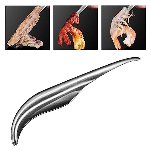 KLKCMS Prawn Deveiner Tool Stainless Steel Prawn Peeling Fish Scale Remover Prawn Cleaning Tool Seafood Sheller Cleaner for Restaurants Party Cooks