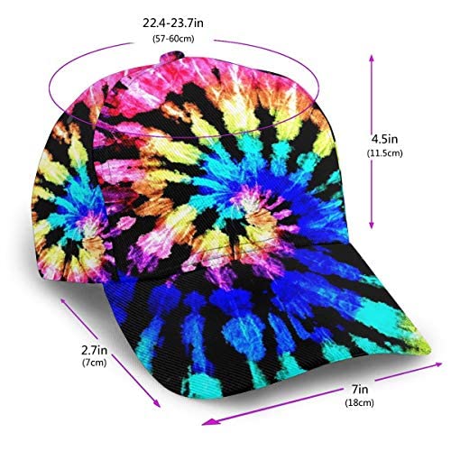 BWBFVPW Neon Tie Dye Print Baseball Cap Adjustable Twill Sports Dad Hat for Men Women