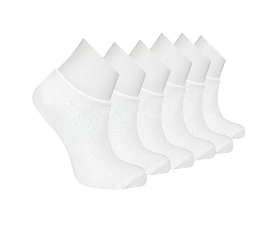ceoberry No Show Socks Men, 6 Pack Low Cut Socks Men, Socks For Men 9-12, Athletic Running Socks, Ankle Socks For Men. (White)