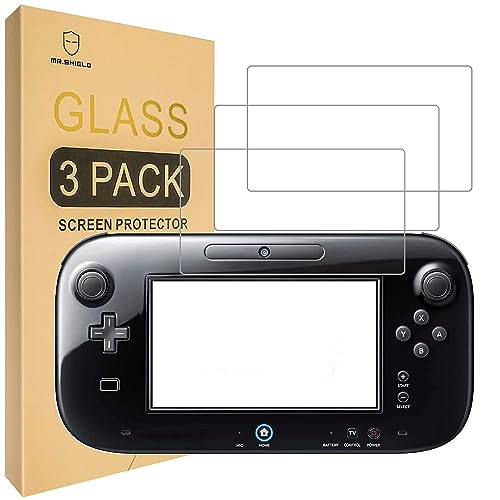 Mr.Shield [3-Pack] Screen Protector For Nintendo Wii U Console [Tempered Glass] [Japan Glass with 9H Hardness] Screen Protector with Lifetime Replacement