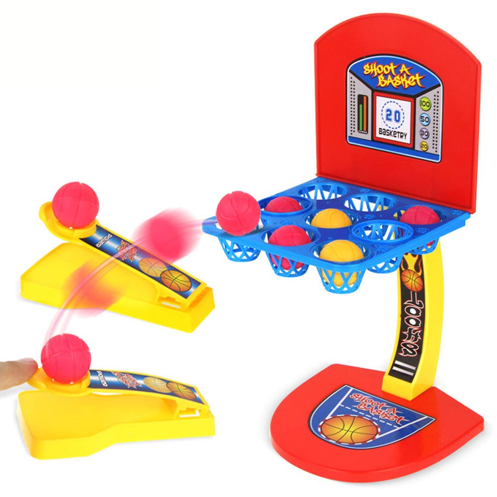 Toxz Child's Desktop Ejection Basketball Mini Football Hockey Golf Shooting Finger Game,Double Function,Exercise Hands-on Ability for Kids