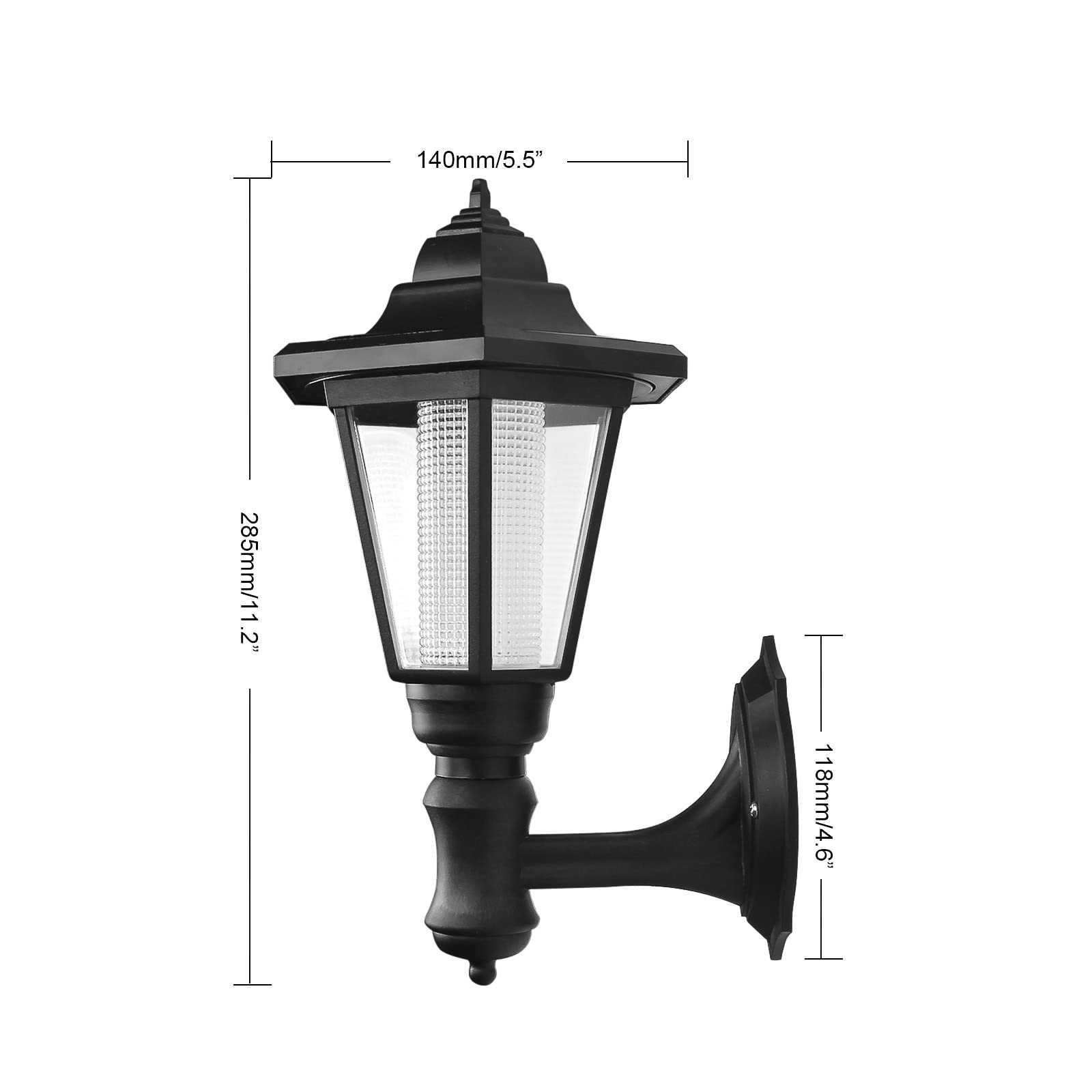 ONEVER Solar Vintage Wall Lamp Outdoor | Led Hexagonal Wall Light | Wall-Mounted Landscape | Garden Fence Yard Lamps | Waterproof Warm White (Pack of 2X)
