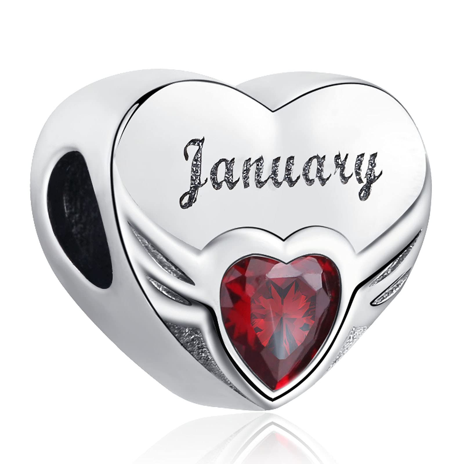 Birthstone Charm fit Pandora Charms Bracelets Angel Wing Bead Charms for Bracelets and Necklaces Birthday Gifts