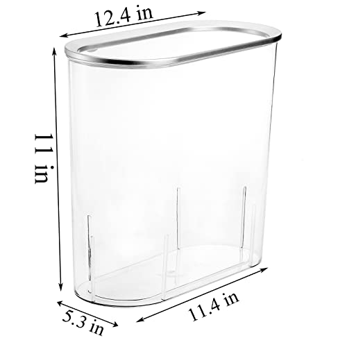 Okllen 2 Pack Plastic Small Trash Can, Clear Rectangle Wastebasket Trash Bin, Garbage Container Slim Trash Can for Bathroom, Kitchen, Dorm, Home, Office, 12.4" L x 5.3" W x 11" H