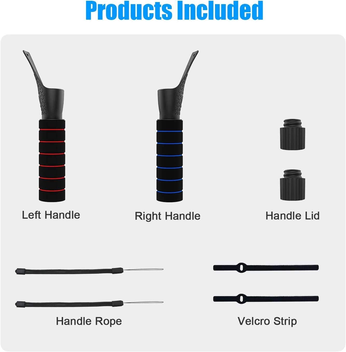 Newooh Left Handle and Right Handle Handle Ropes and Handle Lids Compatible for Oculus Quest 1/Quest 2/Rift S Touch Controller