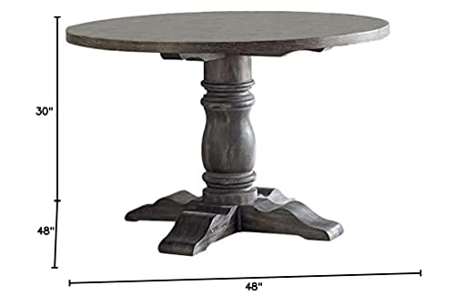 Progressive Furniture Muse Round Dining Table, 48" W x 48" D x 30" H, Weathered Pepper