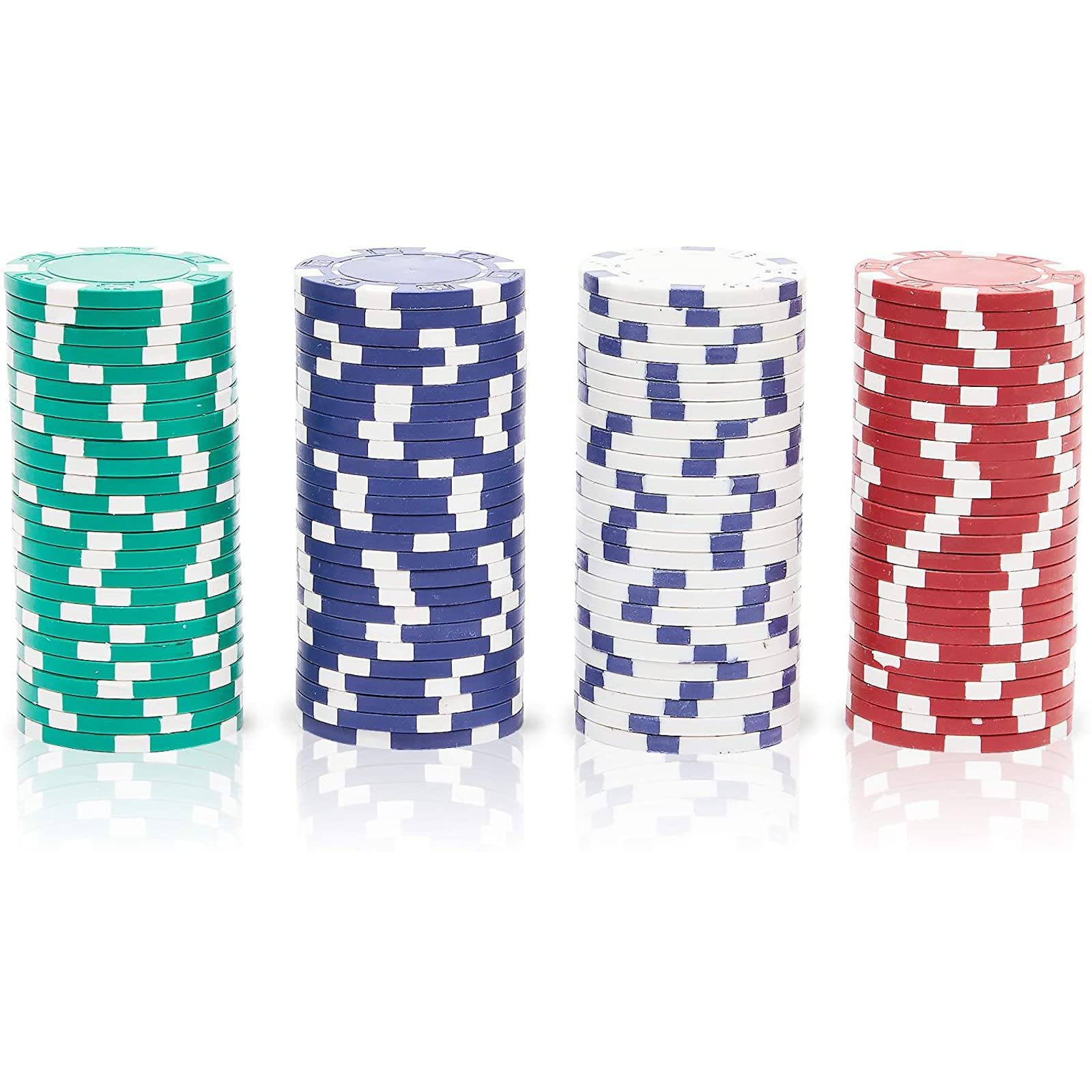 Okuna Outpost Professional Poker Chip Set for Casino Card Games (4 Colors, 100 Pieces)