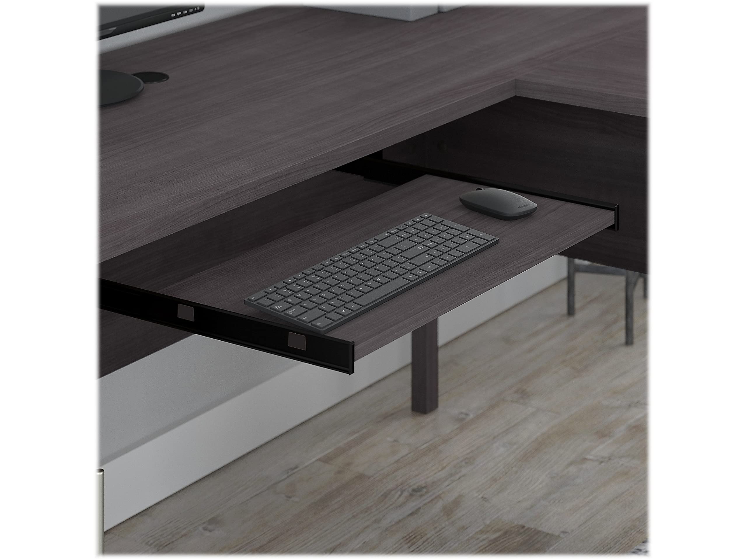 Bush SET001SG Somerset 72-Inch W L-Shaped Desk with Hutch, Storm Gray