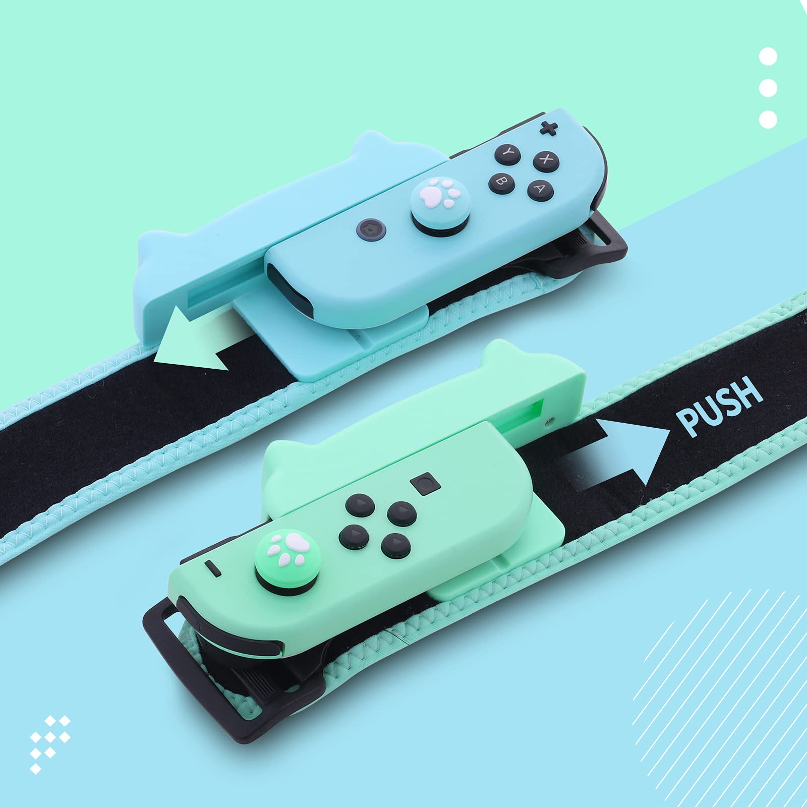 NANANINO Switch Wrist Bands, Cute and Comfortable Wristbands for Just Dance 2024 Nintendo Switch, Switch Joy Con Wrist Bands for Switch Boxing Games