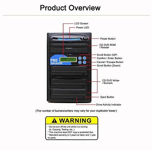 Produplicator 1 to 5 Blu-ray BD BDXL M-Disc CD DVD Duplicator - Standalone Copier Duplication Tower