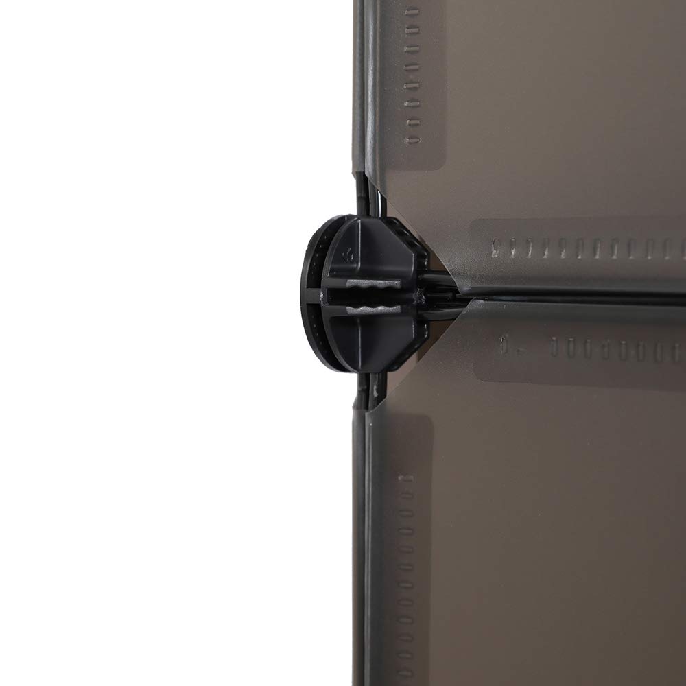 VINGLI Cube Storage Organizer, Plastic Closet Cabinet, DIY Plastic Modular Book Shelf Unit, Cube Shelves with Doors and Hanging Rods (Brown, 30 Cube- Deeper)