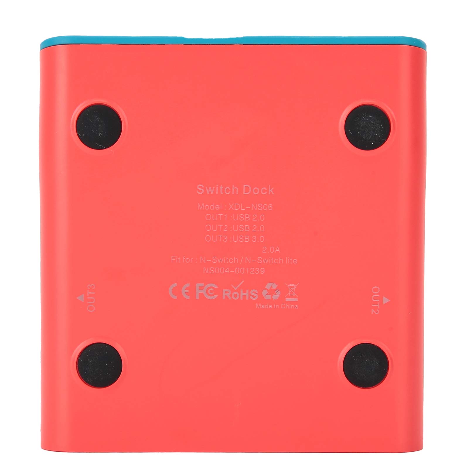 Mxzzand Type-C Charging Dock Stand HDMI Video Converter XDL-NS06 for Switch/Lite(Blue red)