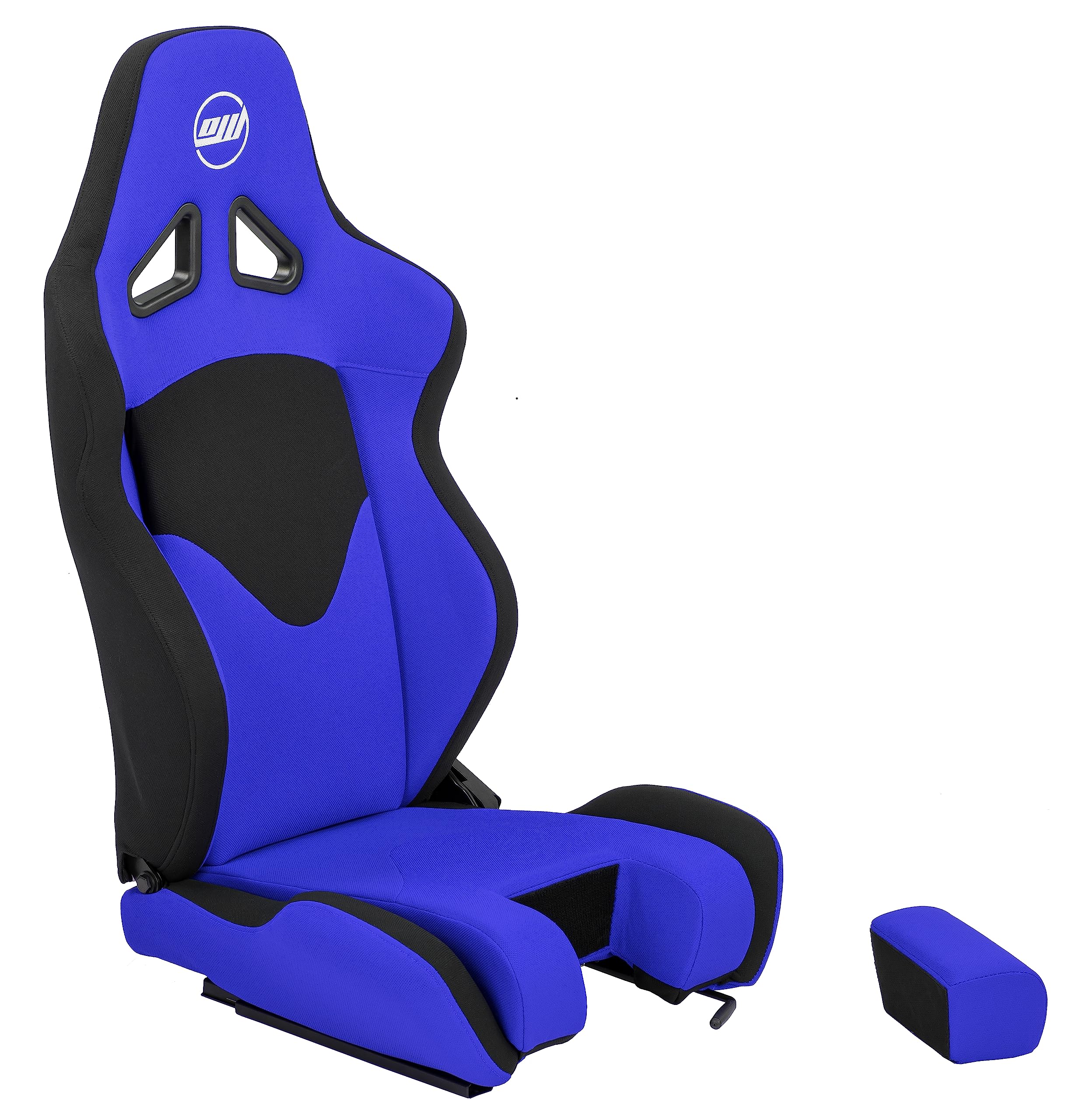 OpenWheeler SimFab Flight Simulator Seat With Seat Base Cut Out For Fighter Stick Or Helicopter Collective, blue
