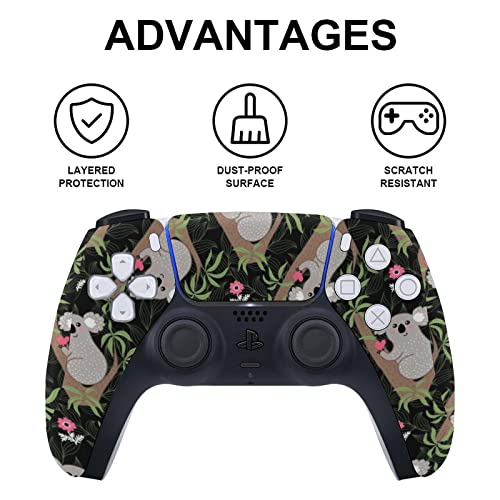 Cute Koala on Eucalyptus Tree Full Protective Skin Cover Design Wrap Decal Sticker Compatible with PS5 Digital Edition Console and Controller
