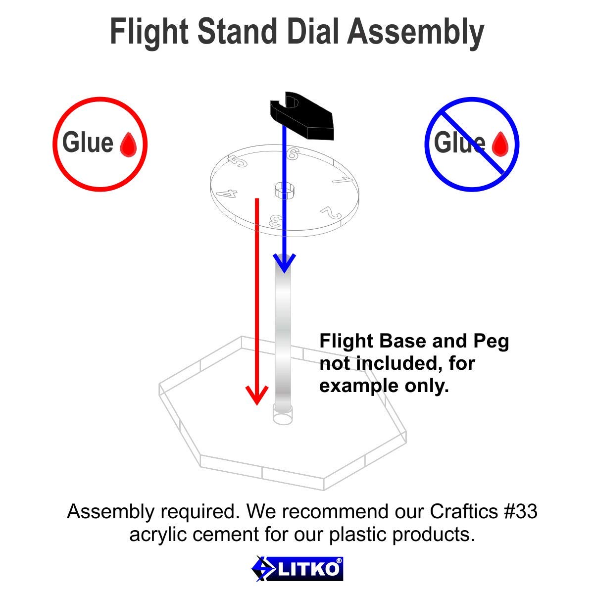LITKO Standard Flight Stand Dials #1-6 with Pointers (10)
