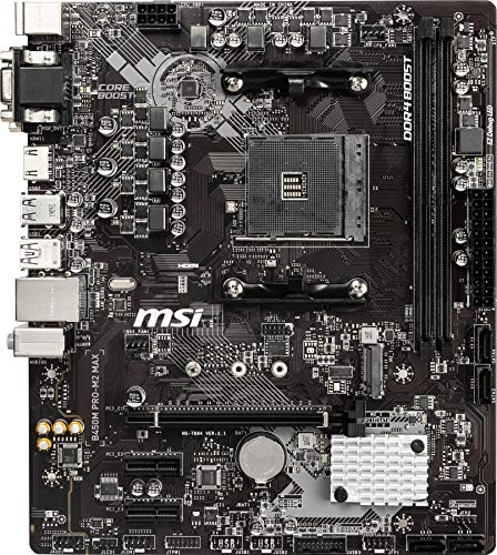 MSI ProSeries AMD Ryzen 1st and 2ND Gen AM4 M.2 USB 3 DDR4 D-Sub DVI HDMI micro-ATX Motherboard (B450M PRO-M2 Max) (B450MPM2MAX)