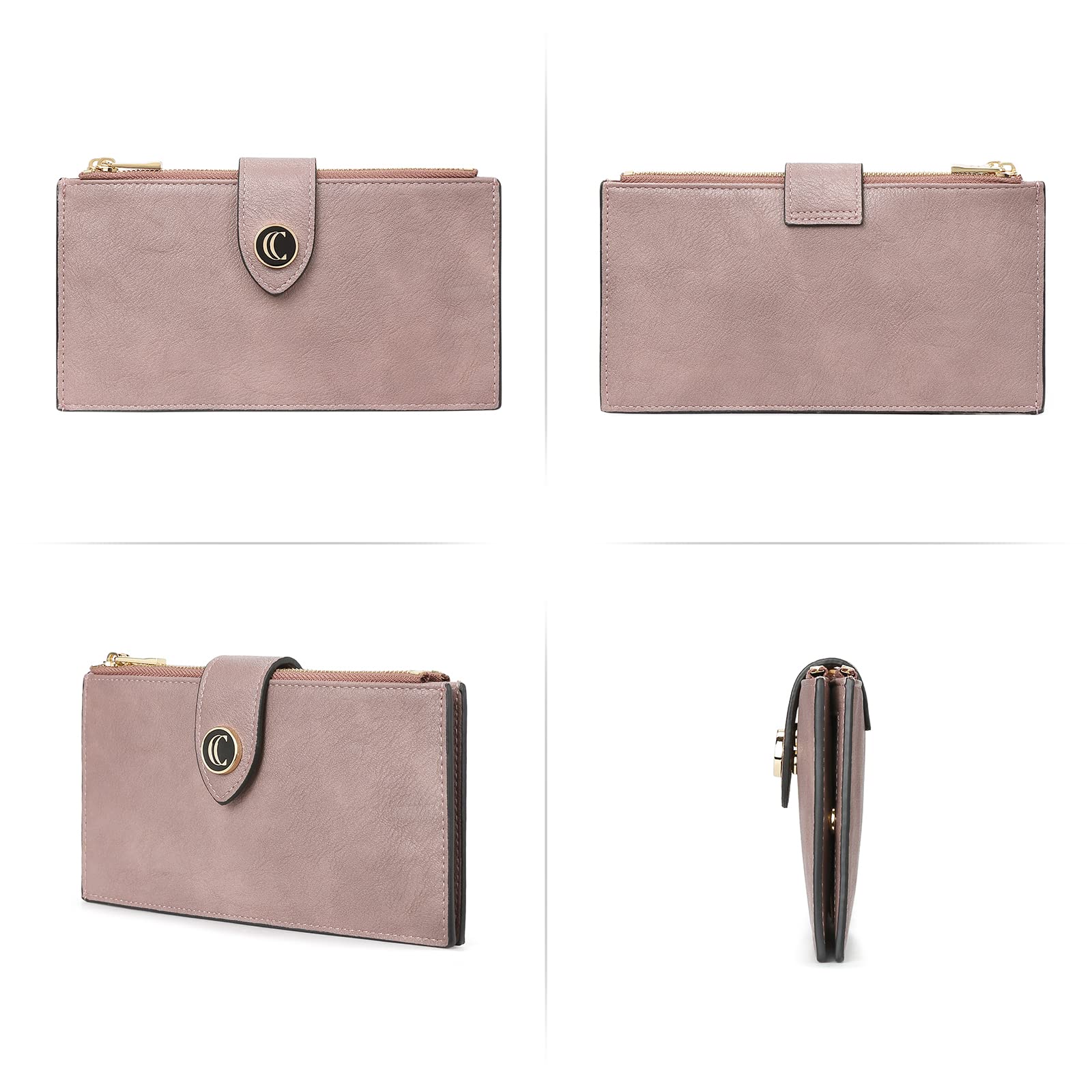 CLUCI Women's Wallet Leather Bifold Multi Credit Card Holder Zipper Pocket Ladies Purses