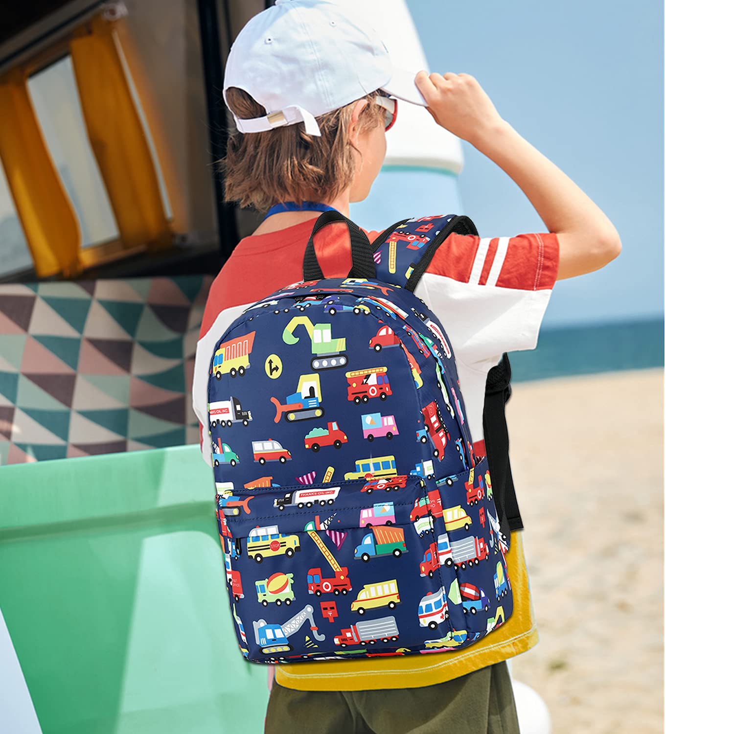 Bluboon Backpack for Kids Boys Preschool Kindergarten Backpack With Lunch Box School Bookbags (Navy Blue)