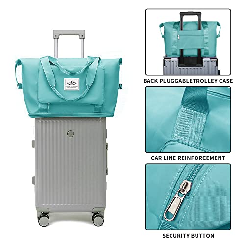 Large Capacity Travel Duffel Tote Bag with Dry Wet Separation Pocket, Waterproof Shoulder Weekender Bag for Women and Men，Foldable and Expandable Bag Lightweight and Easy Carry on