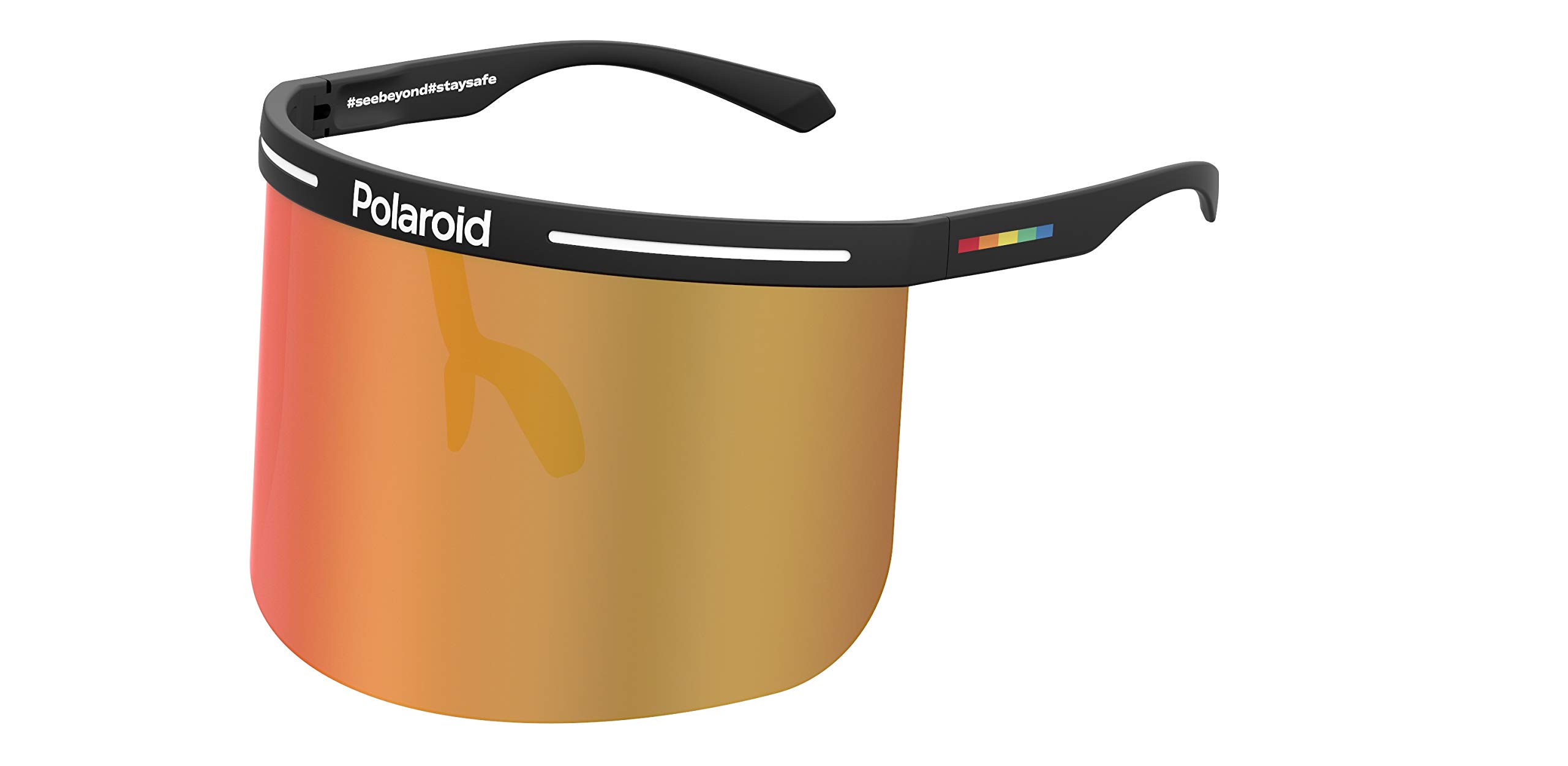 Polaroid Sunglasses PLD 7038/S Polarized Special Shape Sunglasses, Black Red Gold, 99mm, 1mm