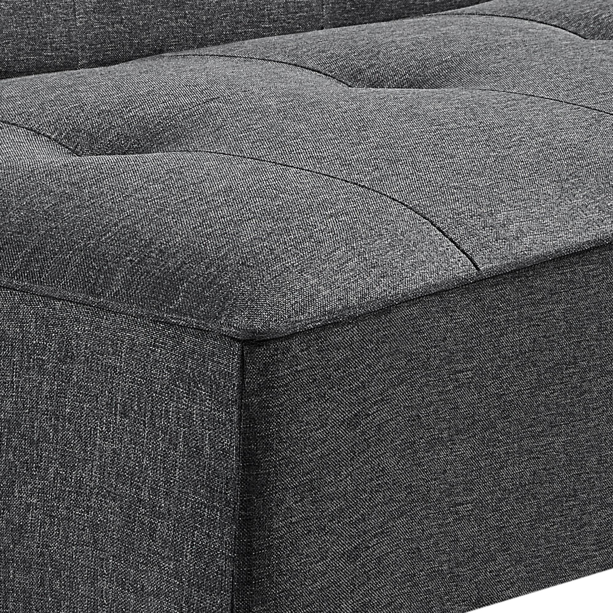 Topeakmart Fabric Futon Sofa, Convertible Futon Bed, Folding Couch, Sectional Sleeper Sofa for Small Space with USB Ports, Folding Sofa for Compact Living Space, Apartment, Office, Living Room Gray