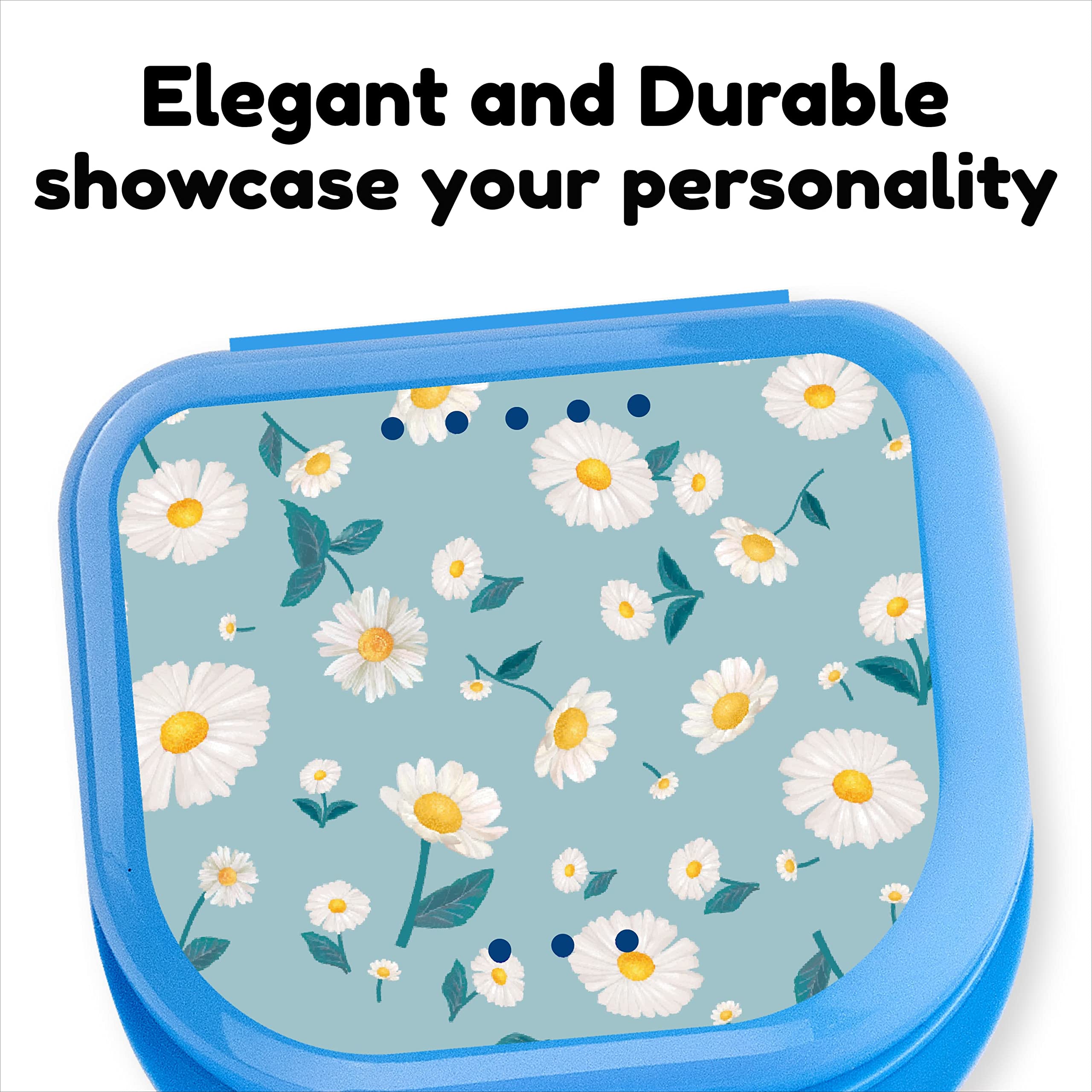 Cute Retainer Cases Cute, Retainer Holder Case 1 Pack, Aligner Case with Colorful Novelty Cute Patterns, Night Guard Case with Floral Patterns (Blue)
