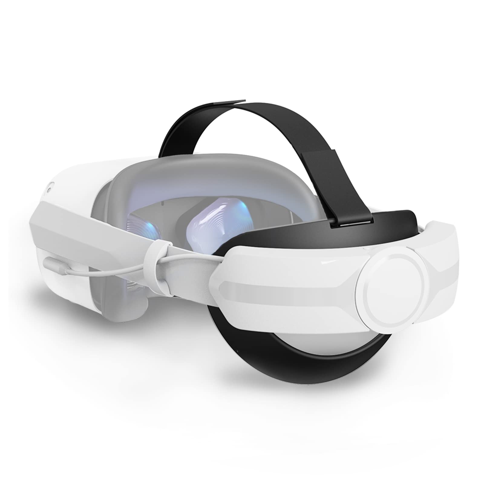 CNBEYOUNG 6000mah Battery Pack Head Strap Compatible with Meta Oculus Quest 2, Adjustable Elite Strap Accessories Extended 4hrs Extra Playtime, Adapt to The Official and Most 3rd-Party Carrying Case
