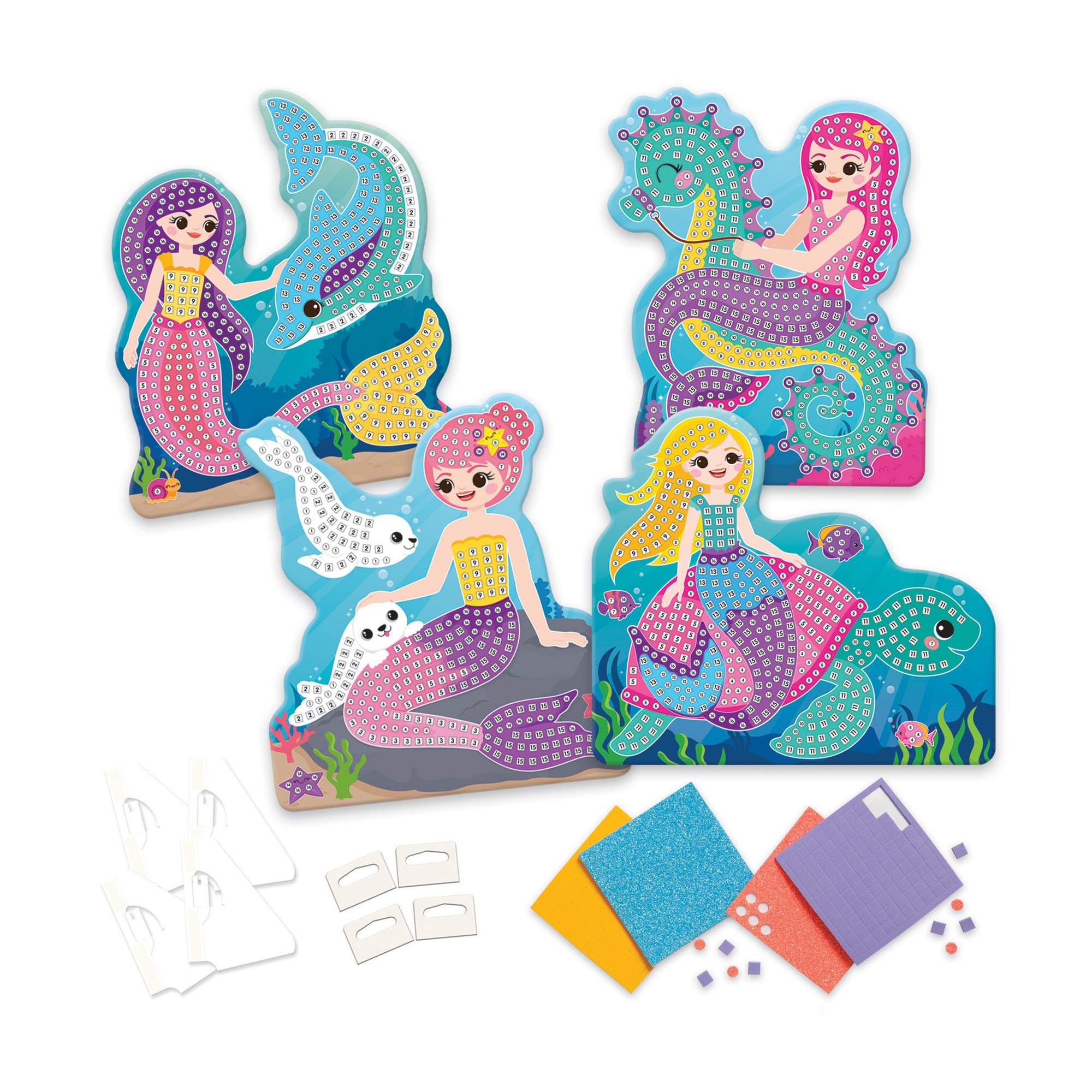 ORB The Factory Sticky Mosaics Mermaids Blue/Yellow/Orange/Purple, 12' x 2' x 10.75'