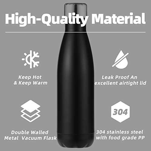 Olerd 17oz Smart Coffee Thermoses, Insulated Stainless Steel Water Bottle with LCD Touch Screen, Keep Hot Or Cold, Car Portable Travel Tea Coffee Vacuum Cup, Great for Travel, Picnic& Camping(Black)