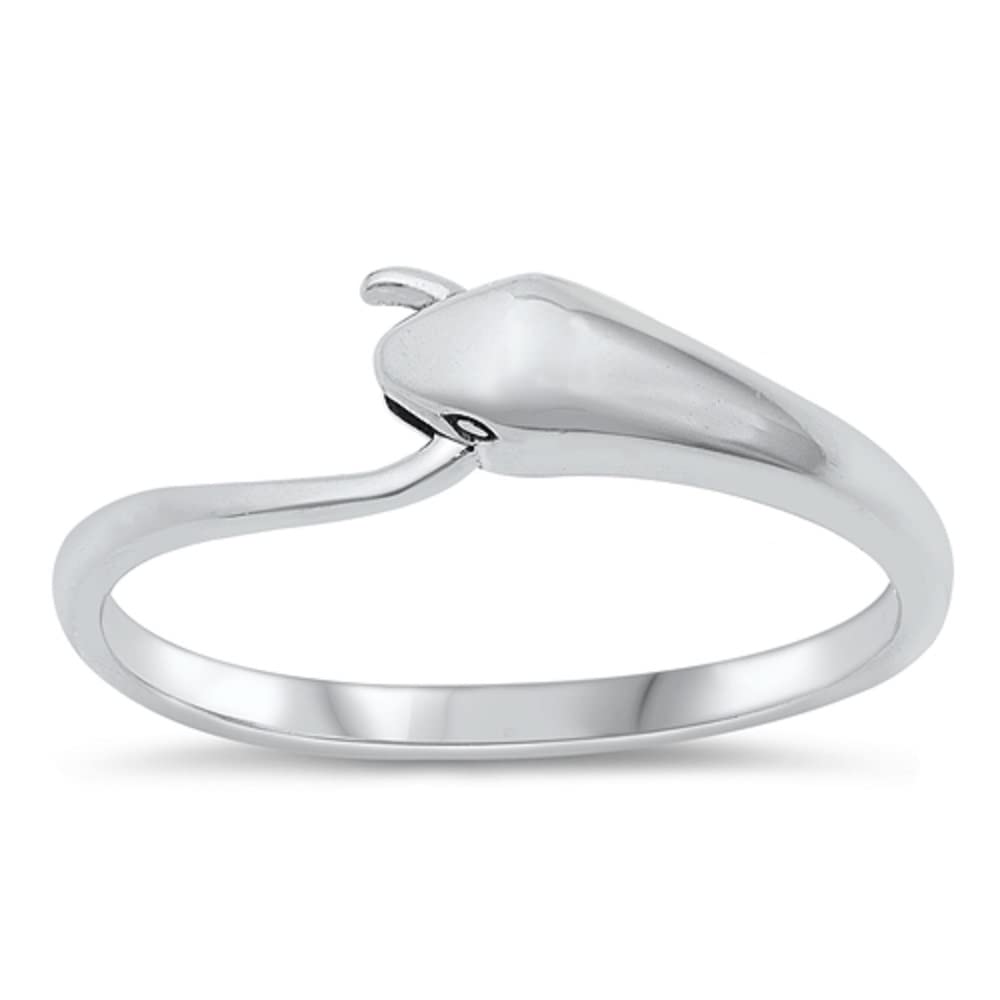 CloseoutWarehouse Sterling Silver Biting Tail Snake Ring Size 10