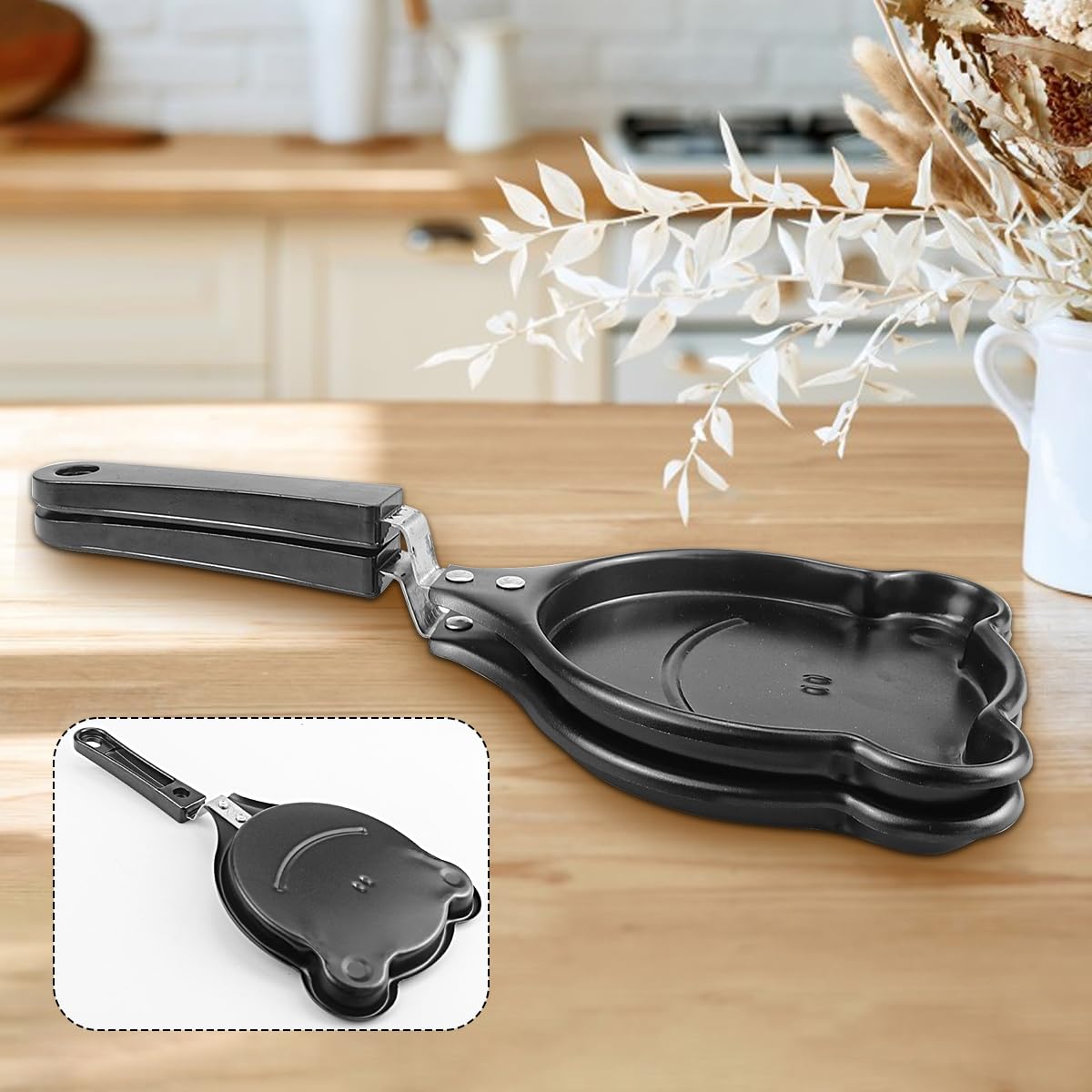 DOERDO 2Pcs Egg Frying Pan NonStick Frog Shaped Mini Omelette Pan Pancake Maker Pan Egg Skillet for Breakfast, Pancake, Plett pan