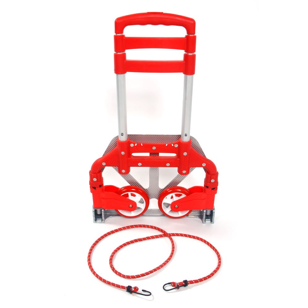 CooTool Folding Hand Truck and Dolly, 220 Lb Capacity Heavy-Duty Luggage Trolley Cart with Telescoping Handle and PP+EVA Wheels