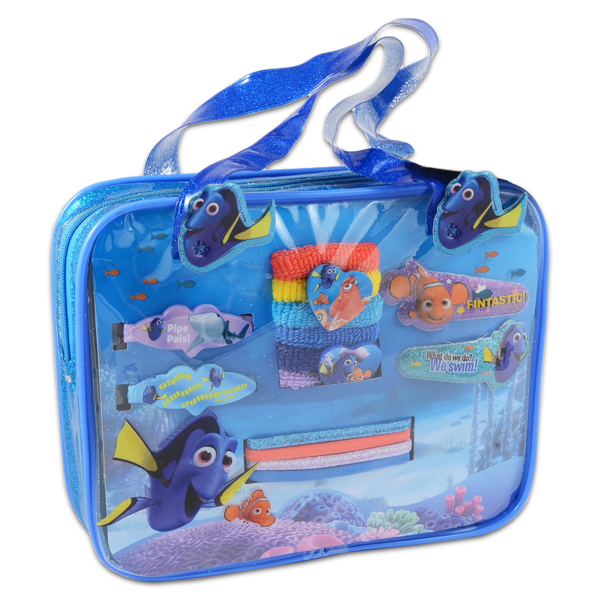 Walt Disney Studio Disney Finding Dory Bathroom Bundle Finding Nemo Hair Accessories Set - 16 Pc Ultimate Finding Dory Bath Set Including Hair Ties, Hair Clips, Body Wash, Bubble Bath, and More