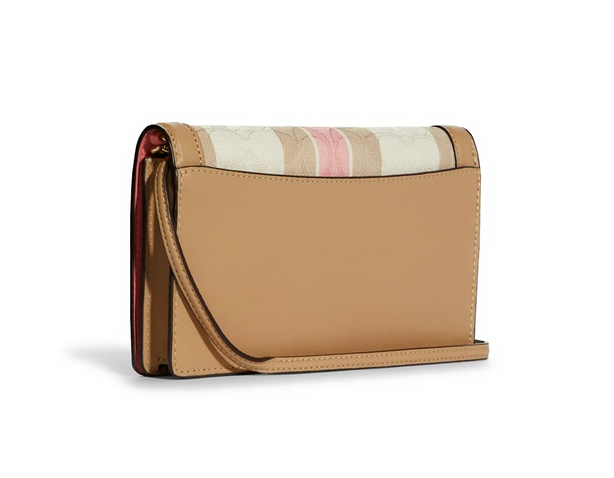 Coach Anna Foldover Clutch Crossbody in Signature Jacquard With Stripes