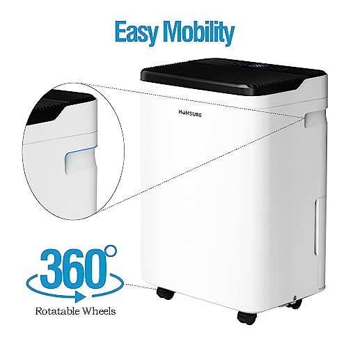 Humsure Dehumidifier For Basement,Dehumidifiers For Home. 4500 sq ft Automatic 70 Pint Whole-House Dehumidifier, Portable Dehumidifier With Drain Hose And 5l Water.